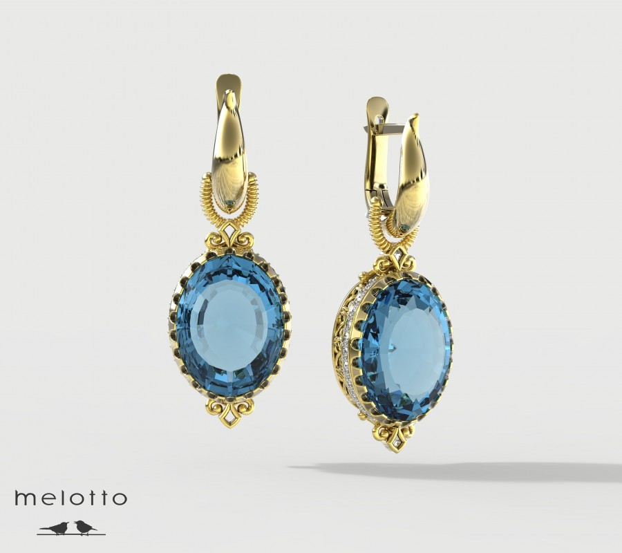 Купить золотые серьги с бриллиантами. Эксклюзивные серьги из золота и ...