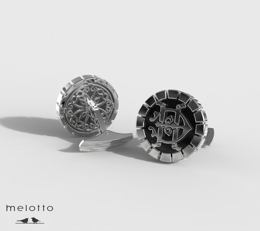 Купить именные запонки из золота с бриллиантами и инициалами в Москве