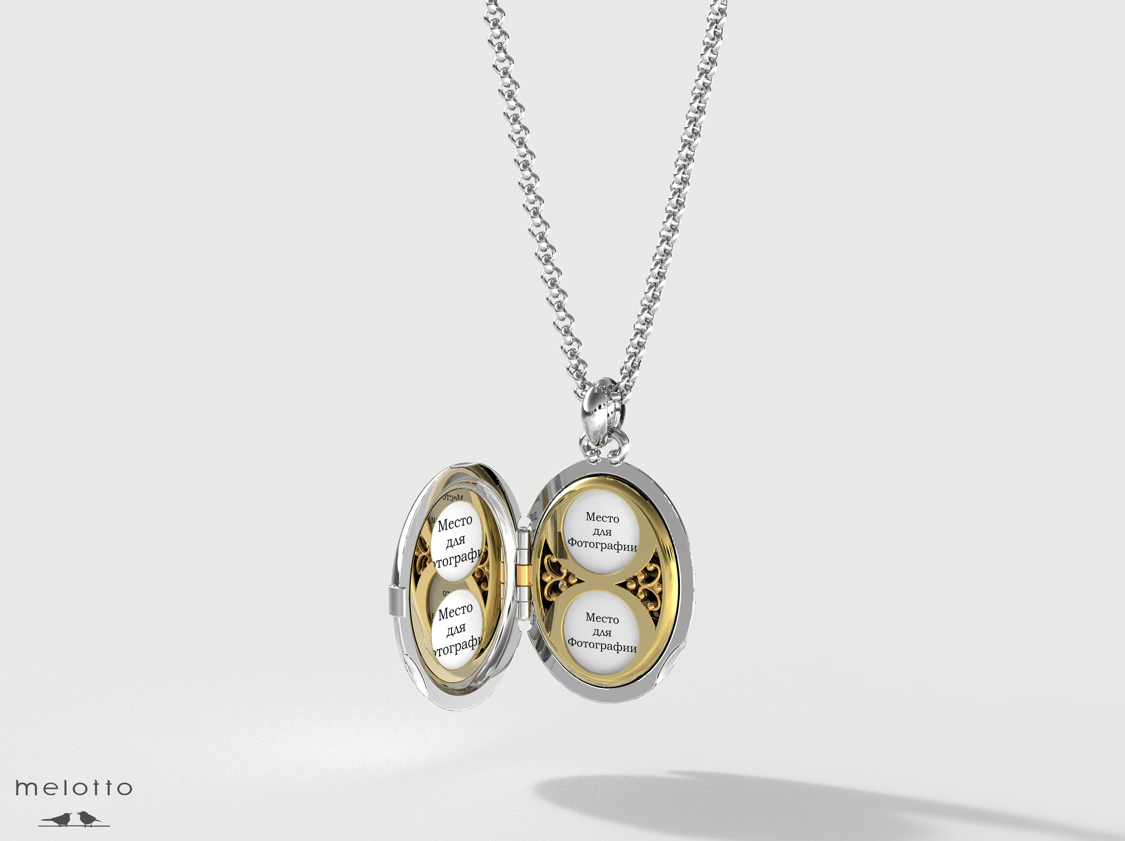 Именной медальон из золота с фото