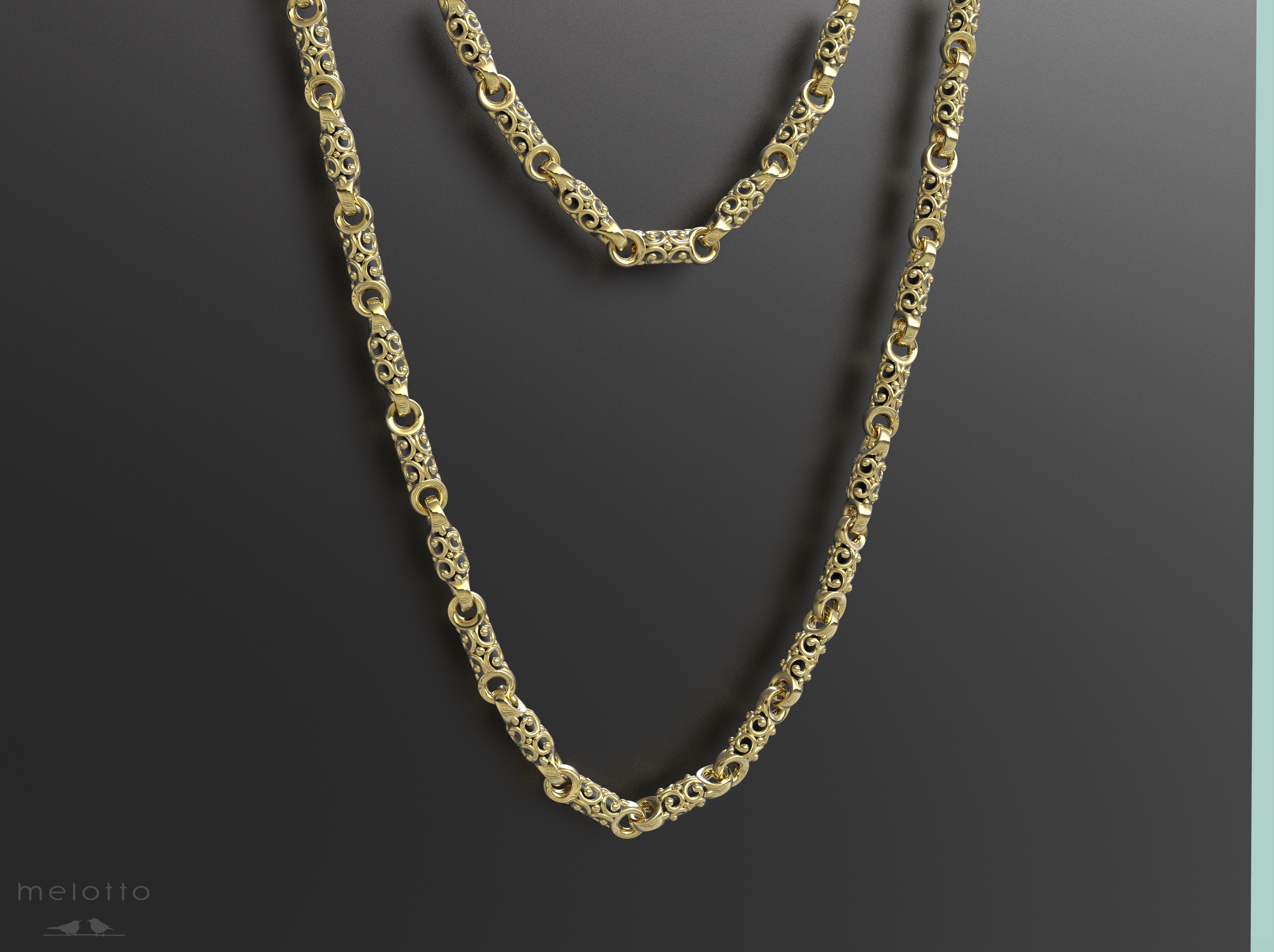 Мужская золотая цепочка «Барокко»