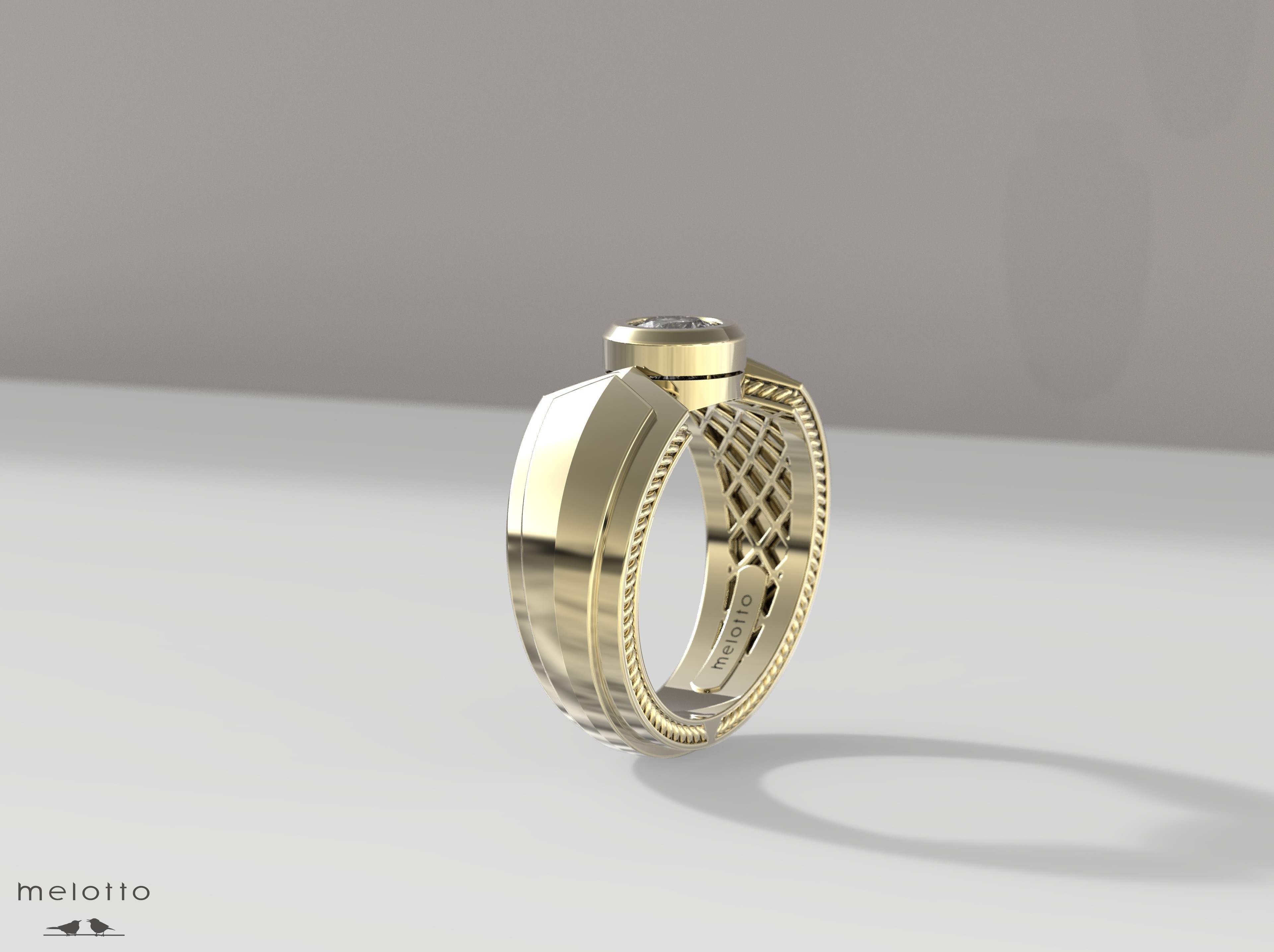 Золотое мужское кольцо