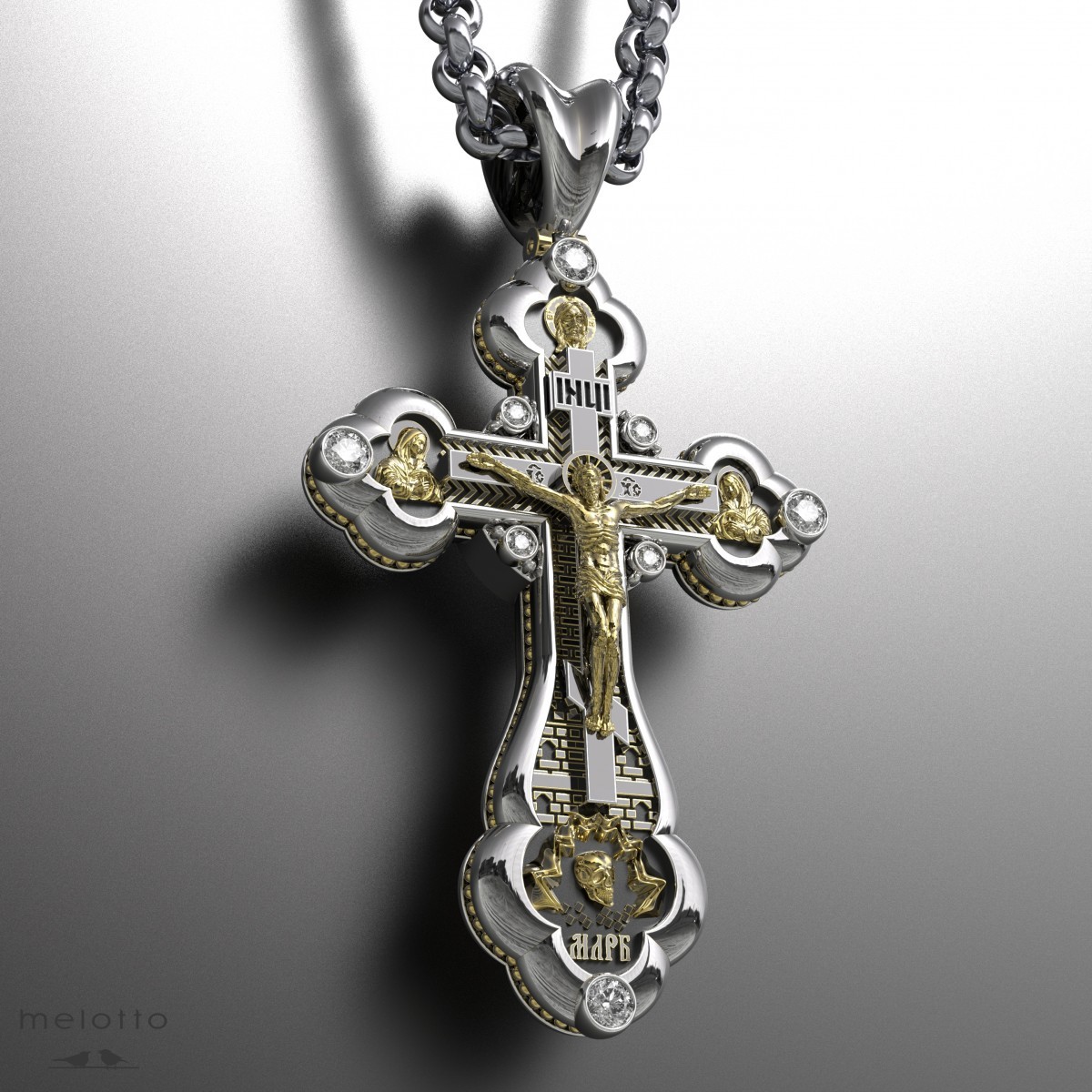 Золотой нательный мужской крест