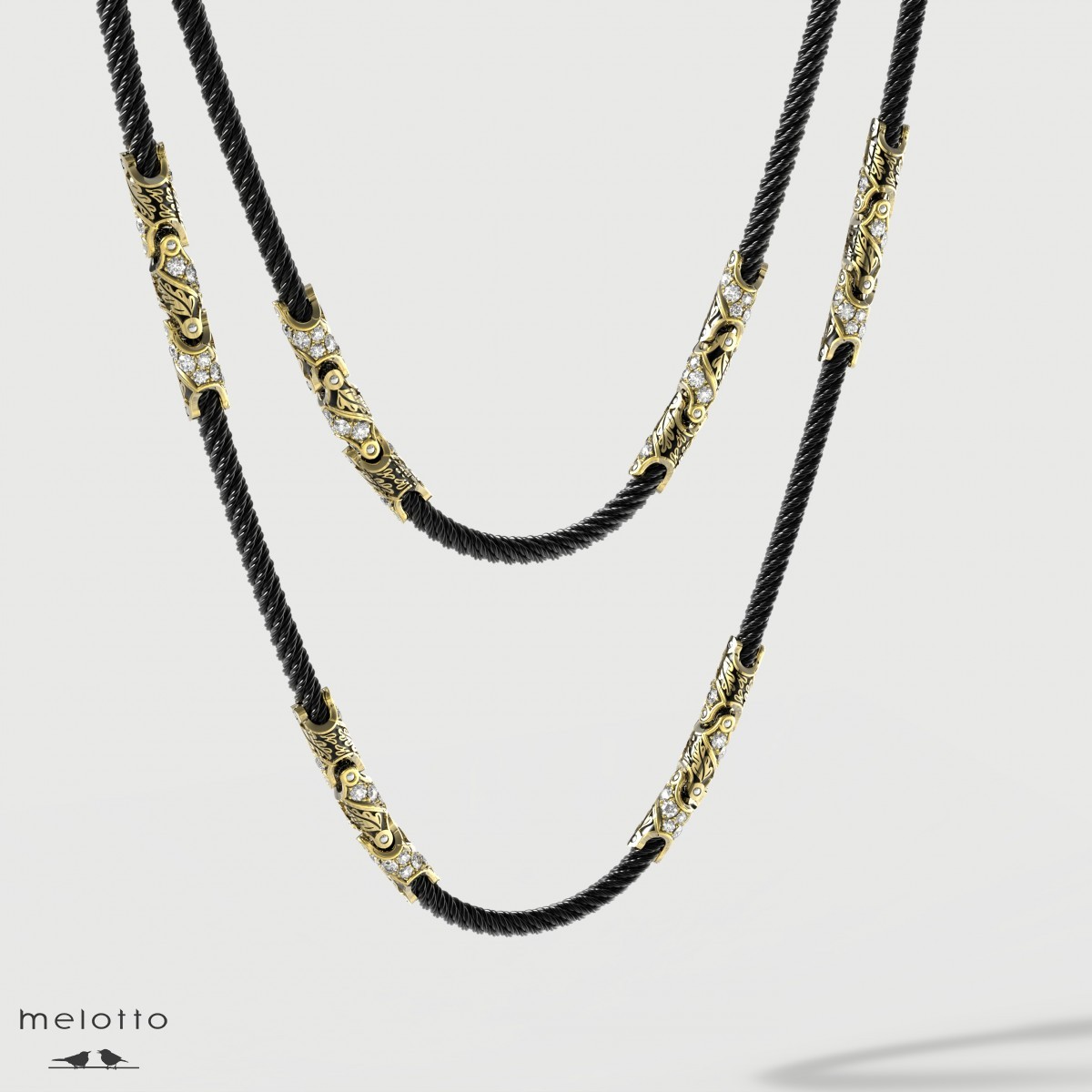 Мужской шнурок с золотыми вставками